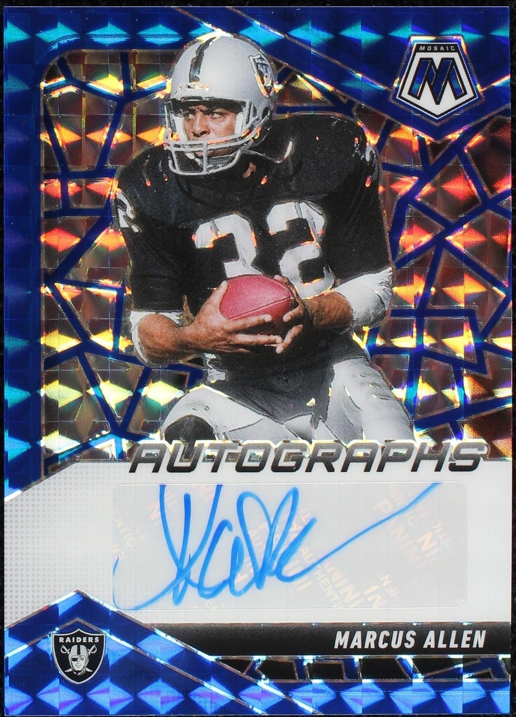 2025 Panini Mosaic - Autographs Mosaic Marcus Allen #AMC-MAN Blue Prizm ...
