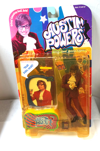 VINTAGE AUSTIN POWERS ACTION FIGURE YEAH BABY VOICE CHIP BASE MCFARLANE ...