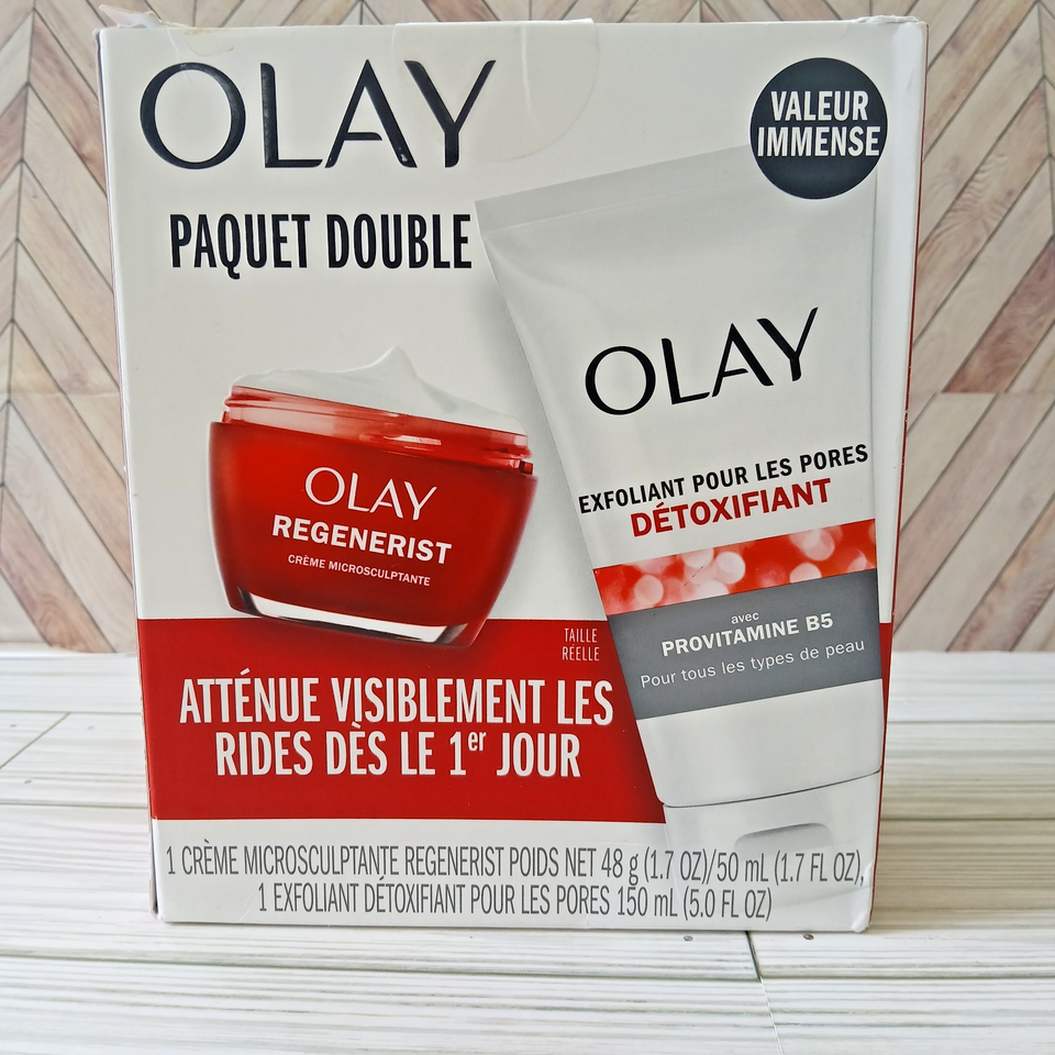 OLAY REGENERIST DUO PACK~DETOXIFYING PORE SCRUB~REGENERIST MICRO ...