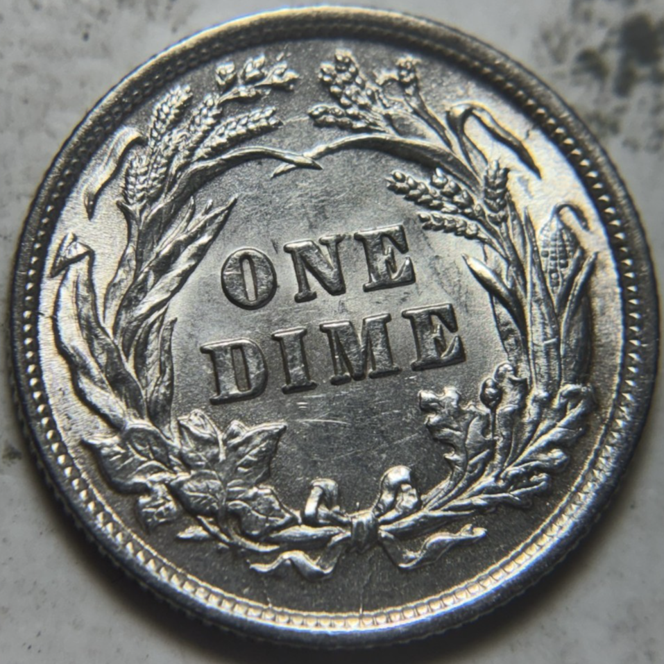 1898 10c Barber Dime. Attractive AU/UNC Example! | eBay