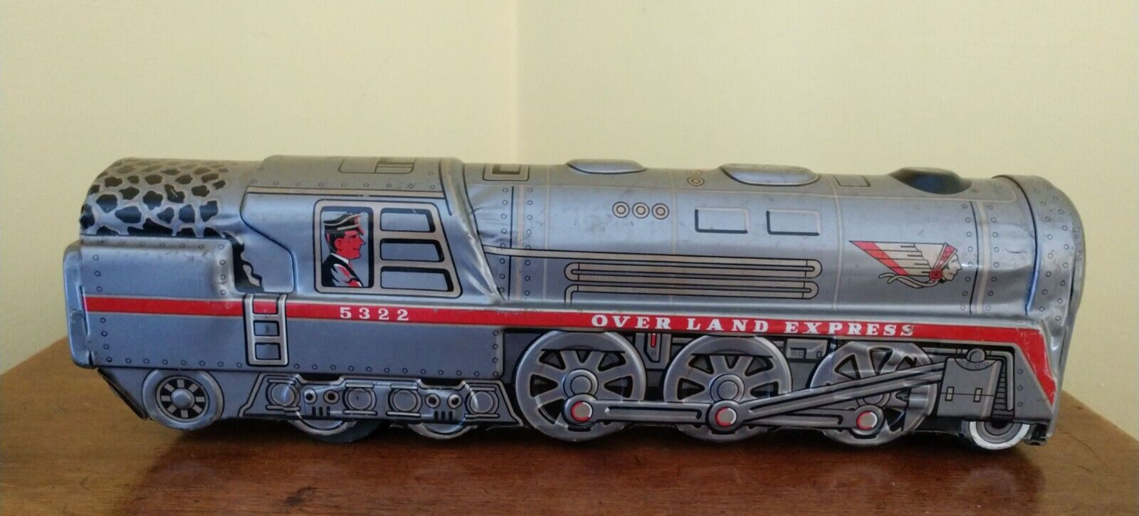 Vintage Overland Express Train Litho Tin Toy Japan Kanto Toys 10.5 inch ...