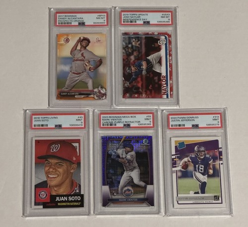 (5) PSA Graded Card Lot Baseball Football Panini Bowman Topps Soto ...