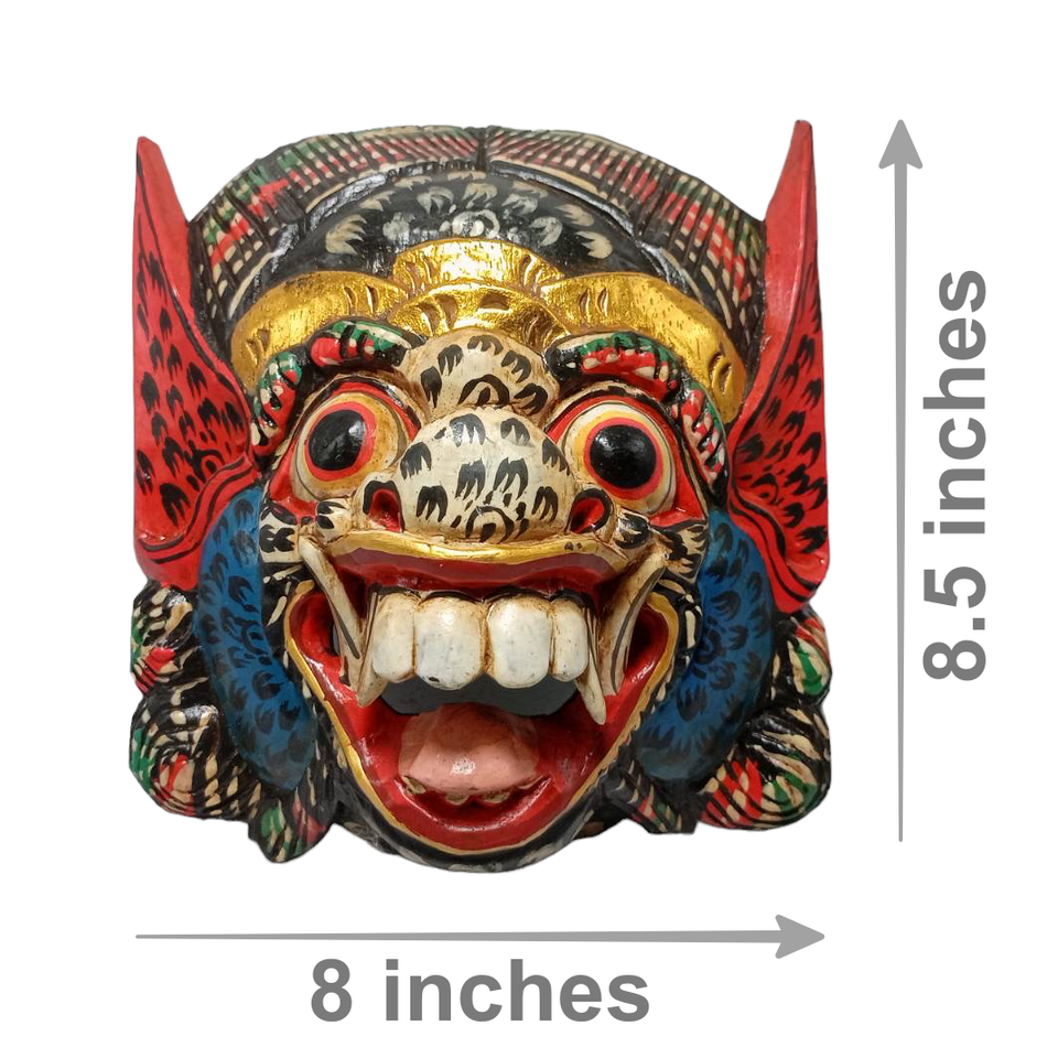 Balinese Wooden Mask Barong Tiger Indonesian Wall Hanging Rare Color 8. ...