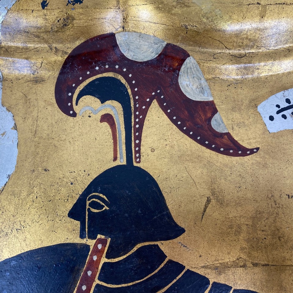 Frank Neal (1915-1955) Hand-Painted Gold Ground Serving Tray Spartan ...