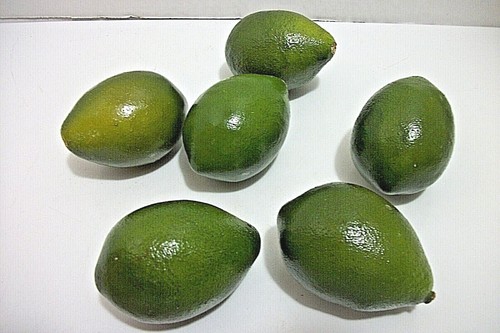 6 Realistic Artificial Limes Decorative Fake Fruit Kitchen Food Stage ...