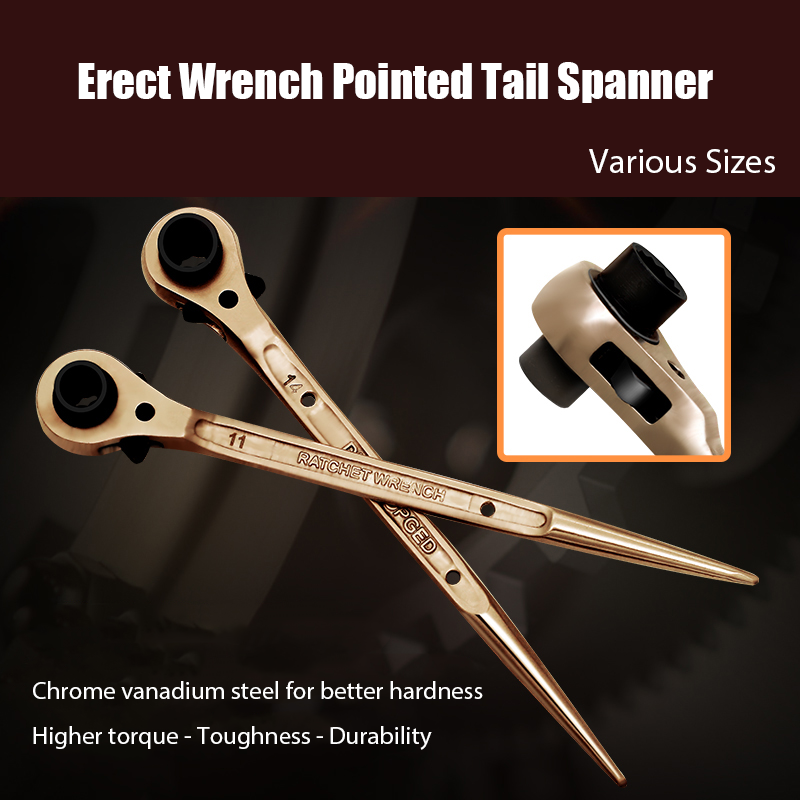 Double Socket Spanner/Ratchet Podger Spanner Erect Wrench Pointed Tail ...