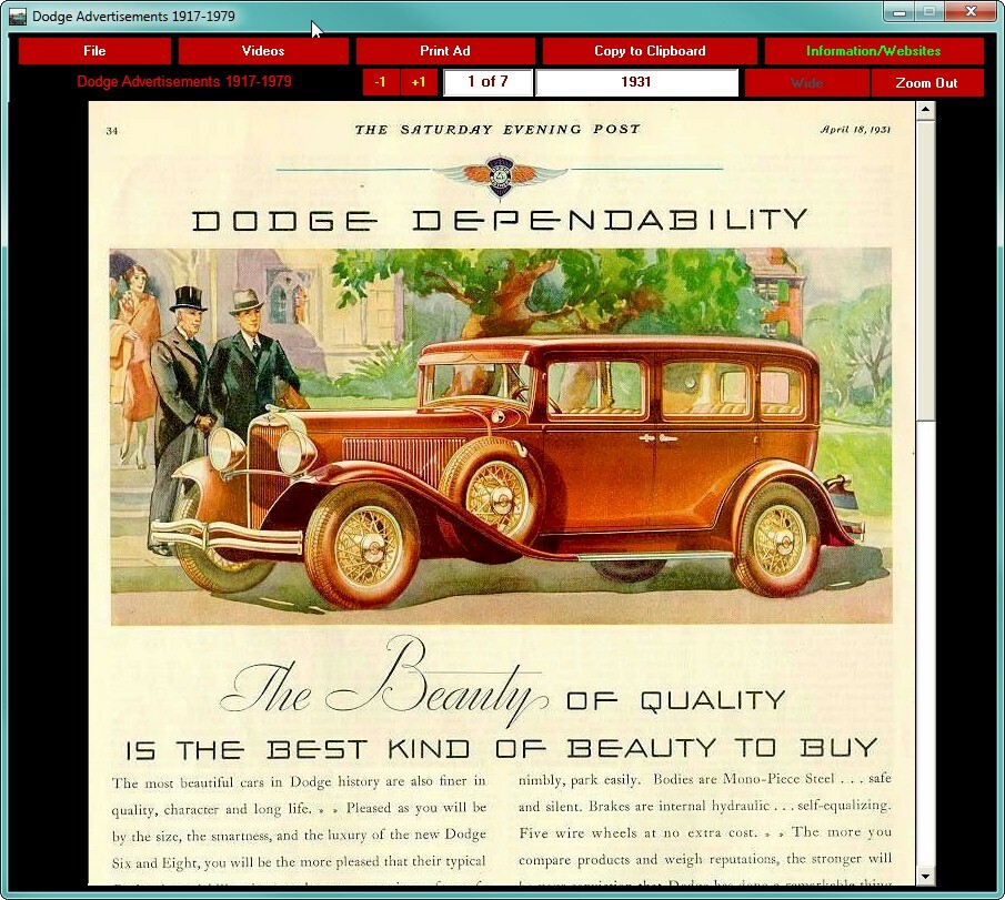 Vintage Dodge Auto Ads 1917-1979 CD-ROM | eBay