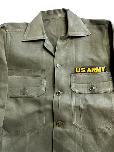 Vintage US Army Shirt OG 107 60s Patch Military L Early Pattern | eBay