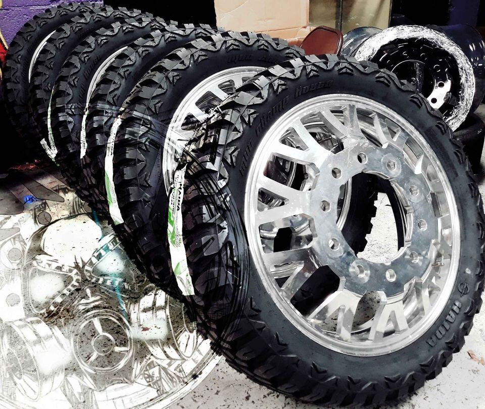 24"New Dually Wheels CUSTOM CUT Alcoa Style 10 Lug rims wit caps ...