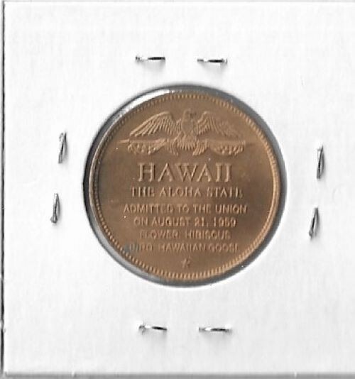 HAWAII THE ALOHA STATE STATES OF THE UNION 1" BRONZE TOKEN | eBay