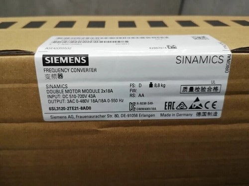 6SL3120-2TE21-8AD0 New SIEMENS s120 Motor Module DC600V 6SL3120-2TE21 ...