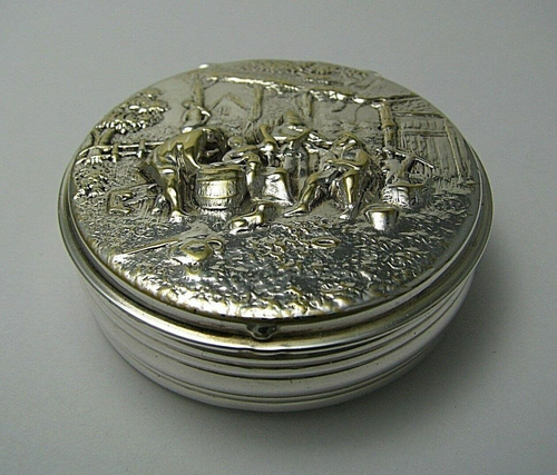 DANISH SILVER PLATED PILL BOX PILLBOX by Hans Jensen Denmark c1960s ...