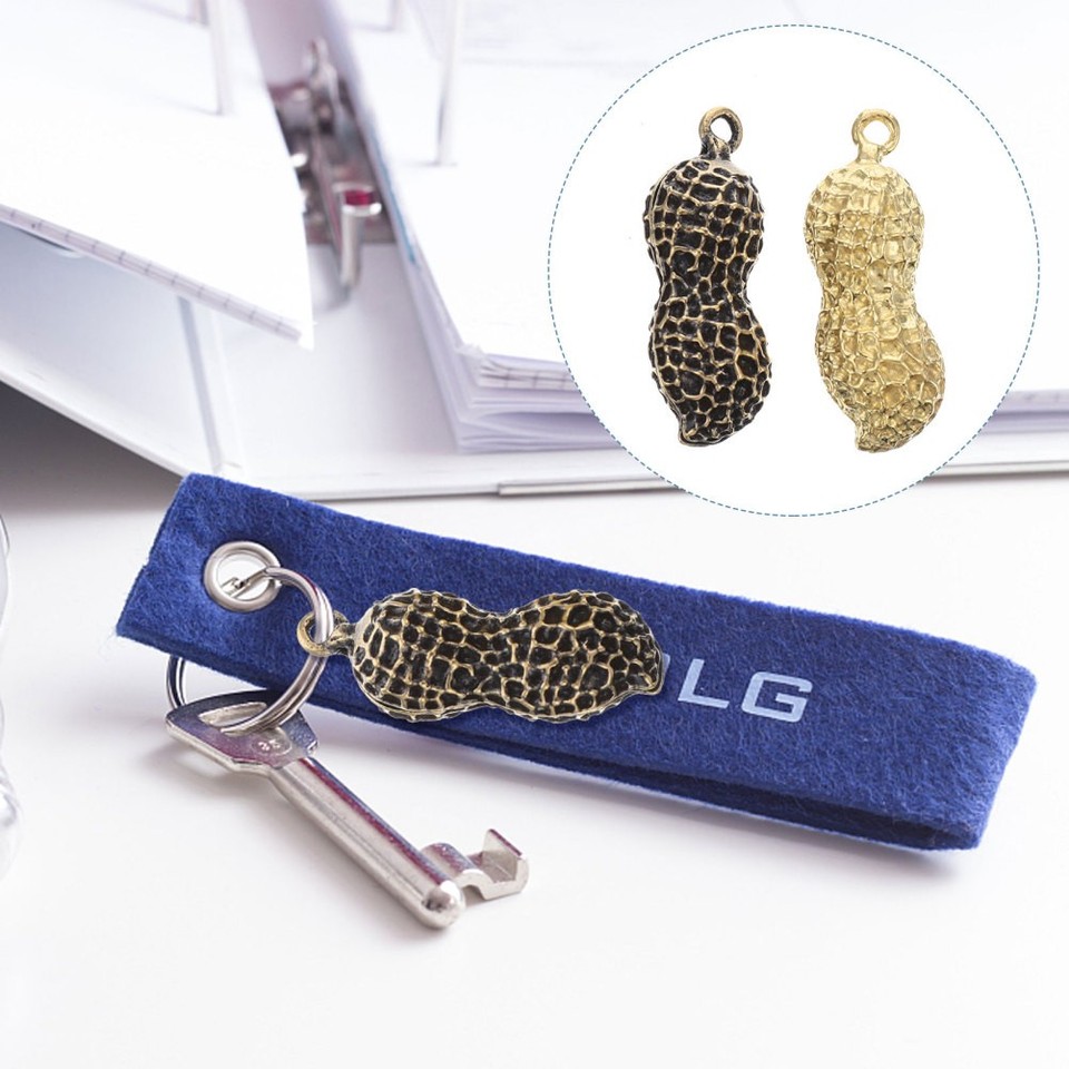 2 Pcs Peanut Shaped Key Chain Pendant Creative Key Ring Hanging Pendant ...