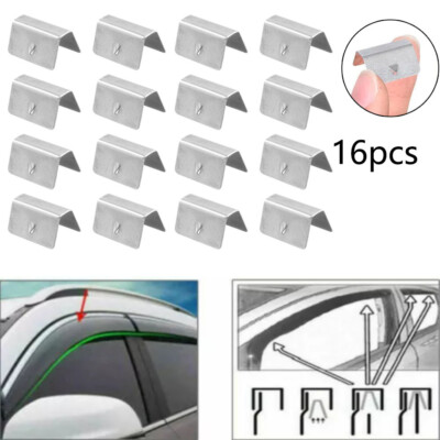 16pcs Car Wind Rain Deflector Clips Metal Retaining Clips for Heko G3 ...