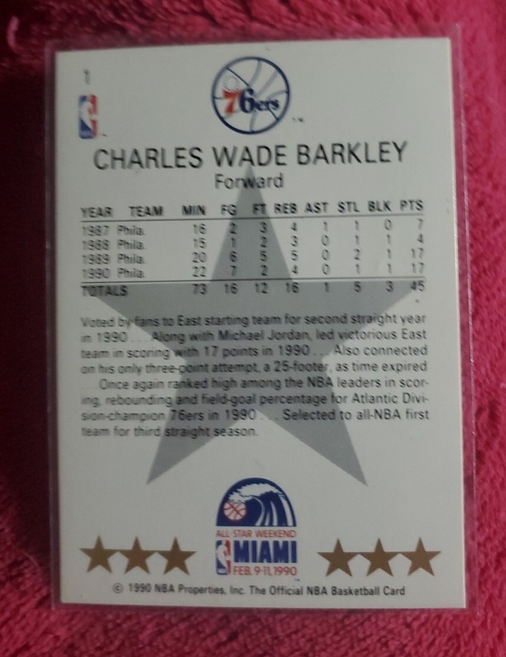 CHARLES BARKLEY****1990 NBA HOOPS MINT 8****76ers---#1---Mad Dog ...
