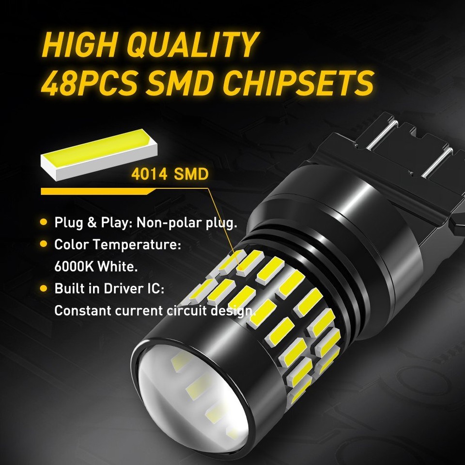 3157 3047 Tail Reverse Back up Light LED Bulb White For GMC 1500 2500 ...