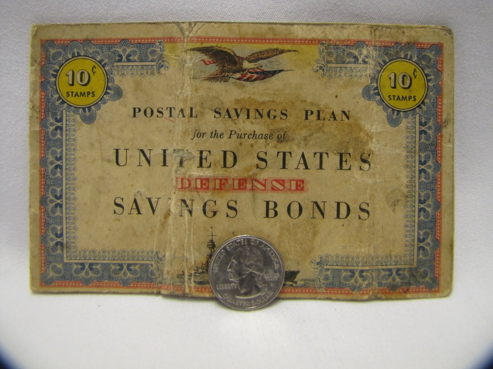 Savings Bond Book US Defense Stamp Album Postal Defense Savings Bond ...