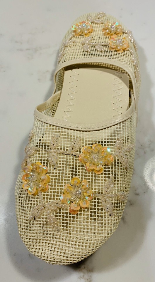 Womens Chinese Mesh Slippers Slides Slip On Sandal House Shoe Floral ...