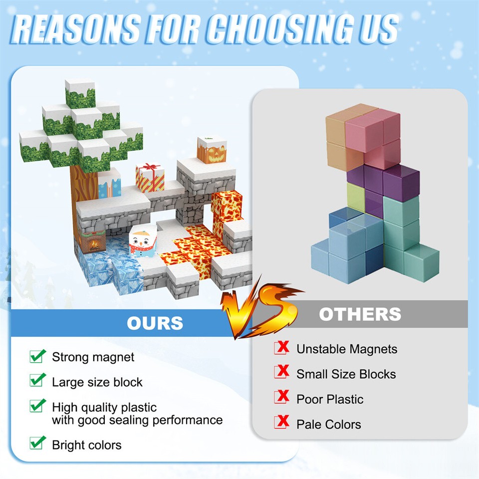 Minecraft Magnetic Building Blocks Set Kids Construction Toys Christmas ...