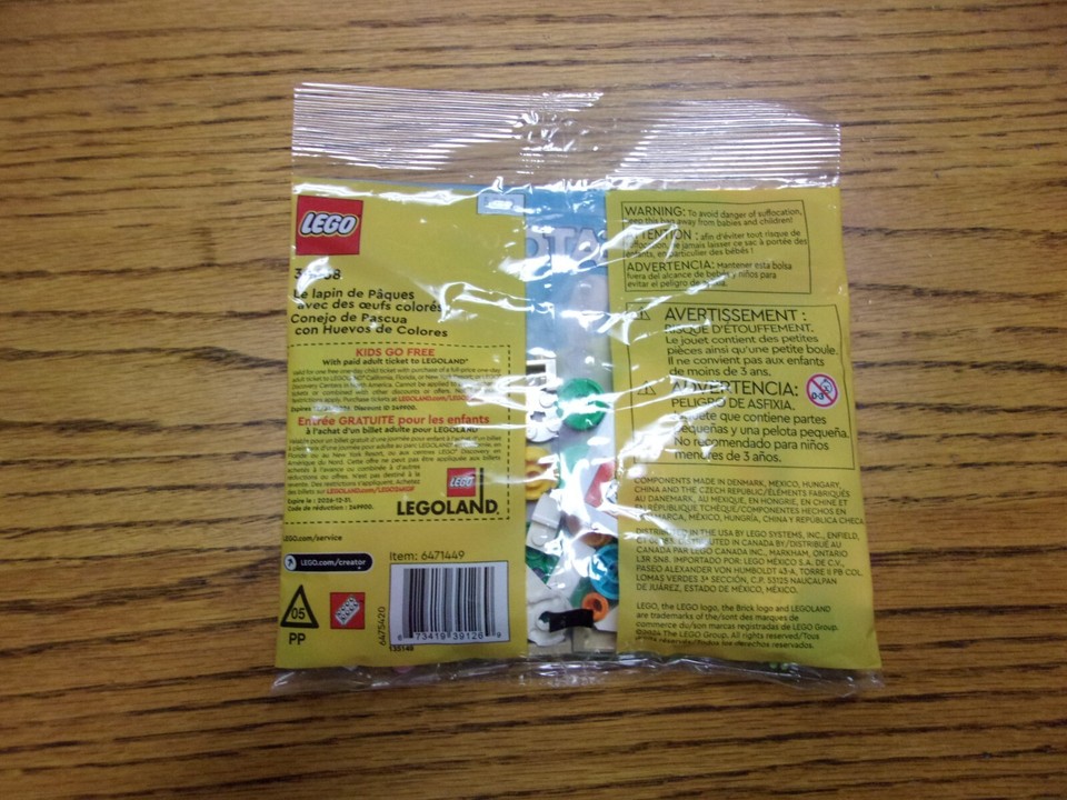 New/Fac Sealed 2024 Lego Creator 30668 Easter Bunny w/Colored Eggs ...