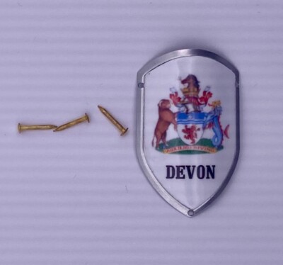 Devon Coat Of Arms Walking Stick Badge/Mount with pins | eBay UK