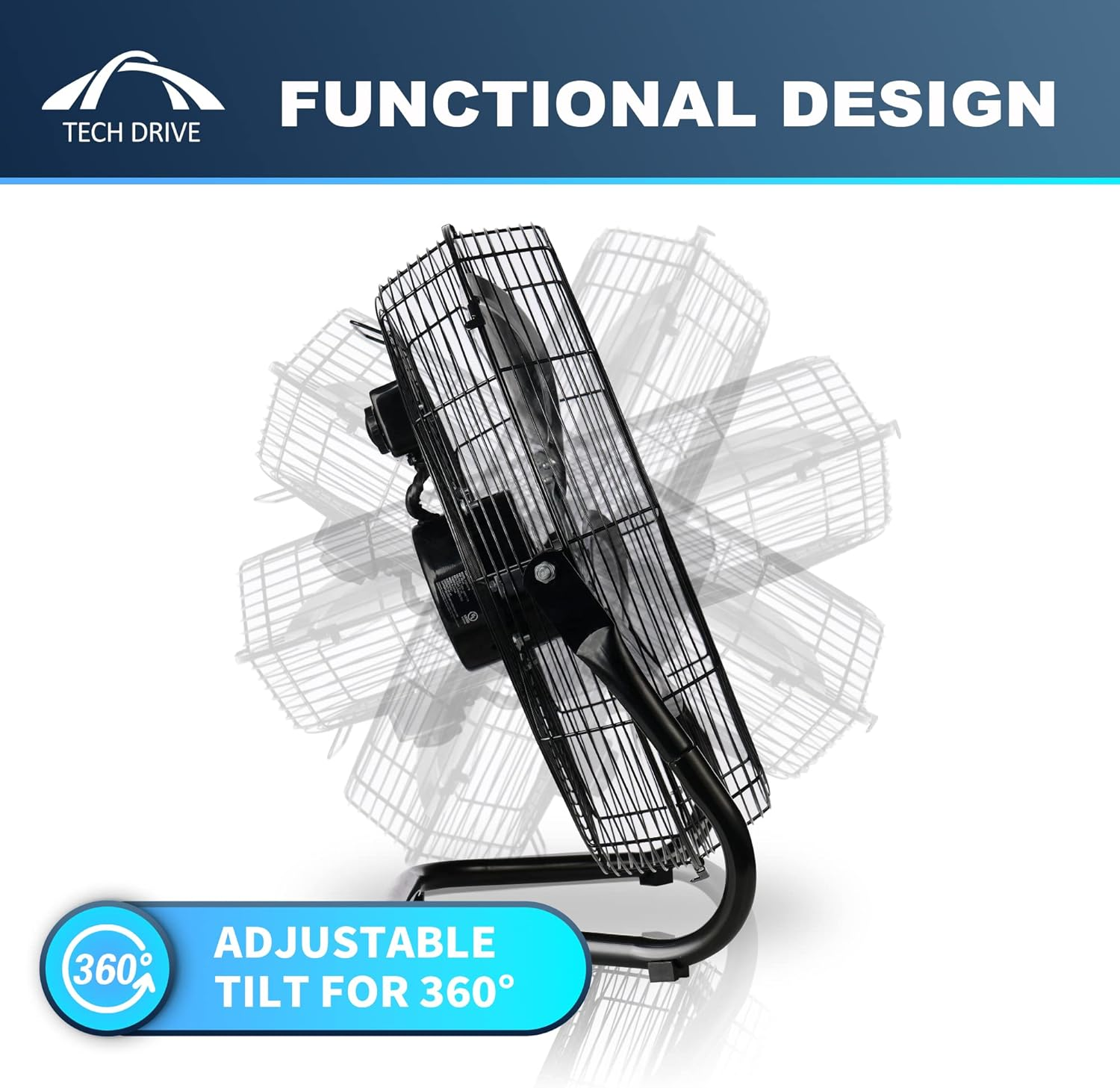 High Velocity Floor Fan,14 Inch Heavy Duty Metal Industrial Fans,3 ...