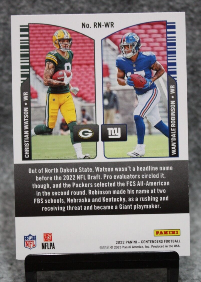 2022 Contenders Round Numbers Christian Watson/Wandale Robinson Emerald ...