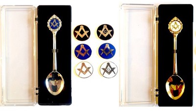 MASONIC Lodge Collector Souvenir Spoons in Silver or Gold finish. With ...