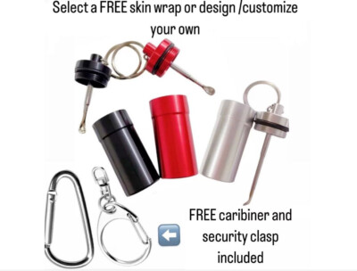 Novelty customizable keyring stash storage and ear protection container ...