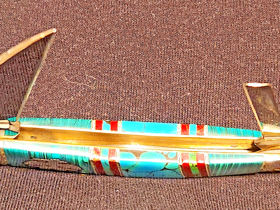 CASE XX BRIAN YELLOWHORSE KNIFE CUSTOM INLAID WITH TURQUOISE AND ...