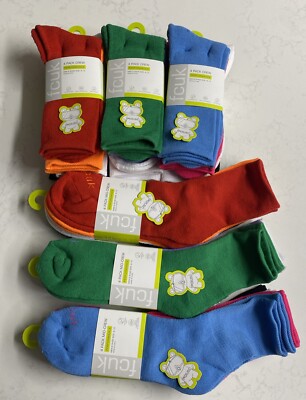 New FCUK Socks 4 Pack Mid Crew Performance Crew Multi Color French ...