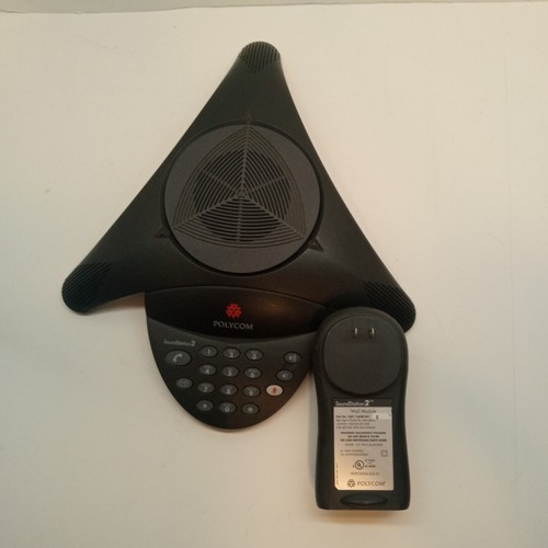 Polycom SoundStation 2 Conference Phone 2201-16000-601 w/ Wall Module ...