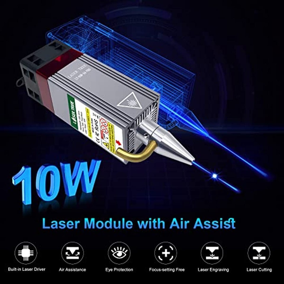 80W Laser Module +Air Assist Pump Kit with Adjustable 30L/Min,for Laser ...