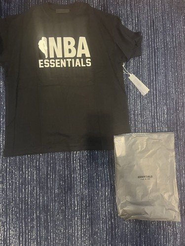nba essentials plain black t shirt size large | eBay