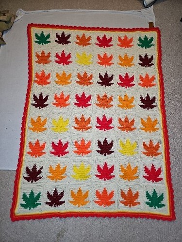 Vintage Handmade Maple/Pot Leaf Afghan Blanket Crochet Pattern | eBay