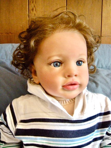 Very Realistic Reborn Toddler Boy Pippa - Curly Brown Hair - Blue Eyes ...