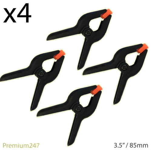 4x Strong Medium Spring Clamps 3.5in 85mm Plastic Vice Grips Quick Grip ...