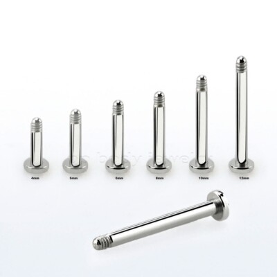 2pcs. 16G 3mm Base Surgical Steel Externally Threaded Replacement ...