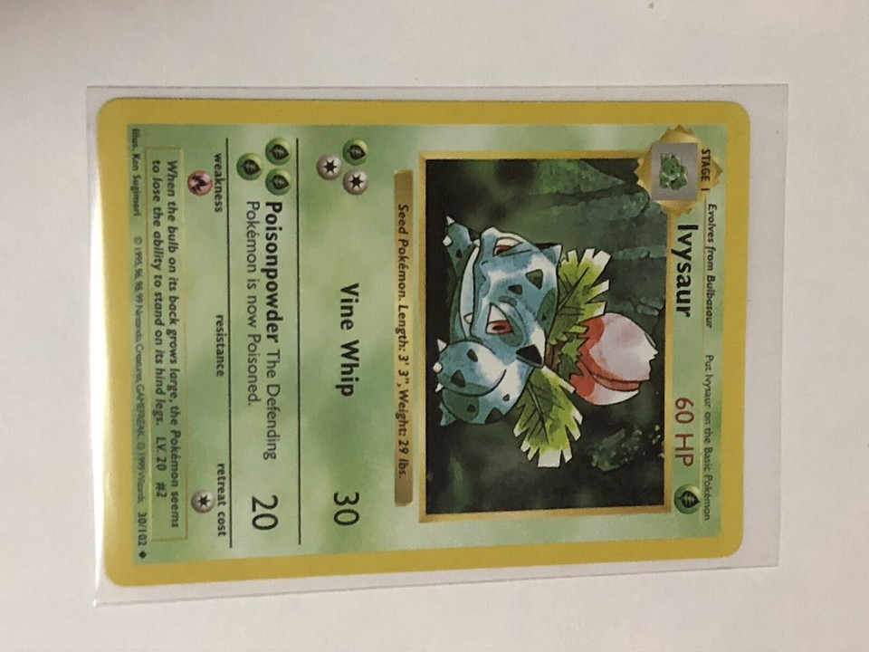 Ivysaur - 30/102 - Pokemon Base Set Shadowless Card WOTC NM | eBay
