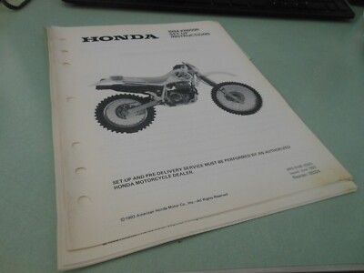 NOS OEM Honda 1994 XR600R Set-Up Instructions Manual | eBay