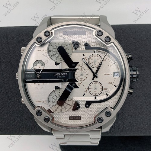 Diesel DZ7421 Mr. Daddy 2.0 Chronograph Silver Stainless Steel Men's ...