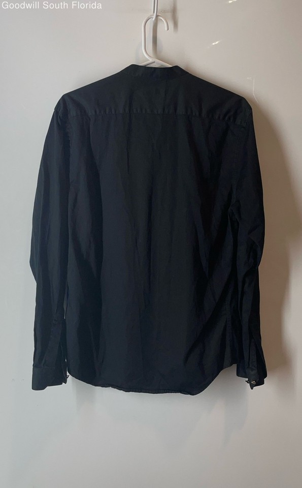 Zara Mens Black Slim Fit Long Sleeve Button-Up Shirt Size Large | eBay UK