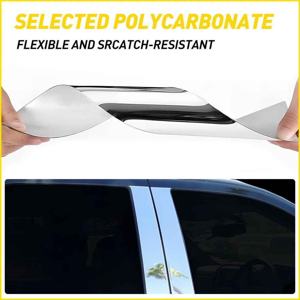 Chrome Posts Pillar Cover Door Trim Window Decal For 2009-2018 Dodge ...