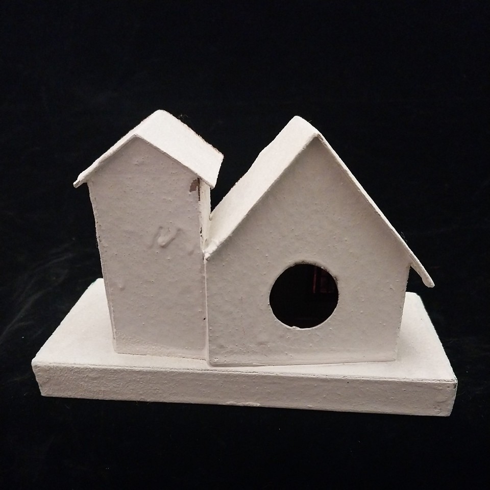 Vintage Putz Christmas Village Church Cellophane Windows Made in Japan ...