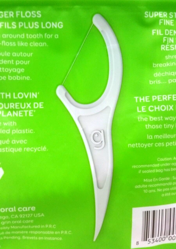 ( LOT 6 ) Earth Lovin'Grin FINE FIN Floss 60 Floss Minty=360 Flossers ...