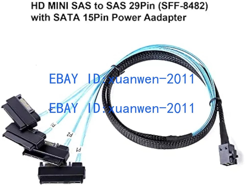 Mini SAS HDD SFF-8643 to 4 SFF-8482 Connector with Power Port Hard ...