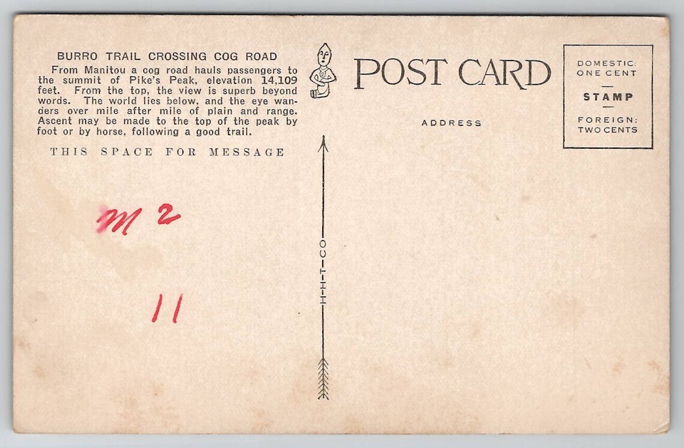 Burro Trail Crossing Cog Road Donkeys On The Railroad Postcard R28 | eBay