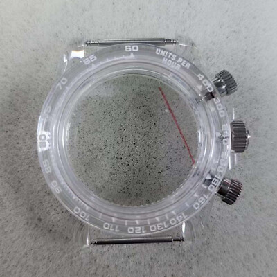 40mm Transparent Rubber Chronograph Watch Case for VK63 Movement Watch ...