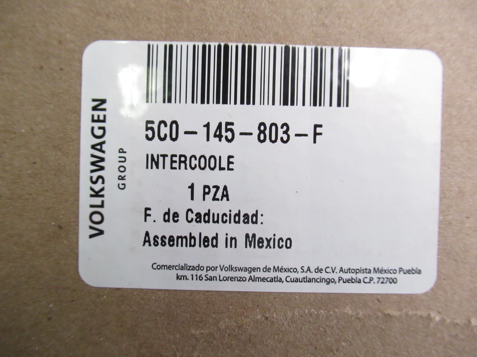 Genuine OEM VW 5C0-145-803-F Turbo Intercooler | eBay
