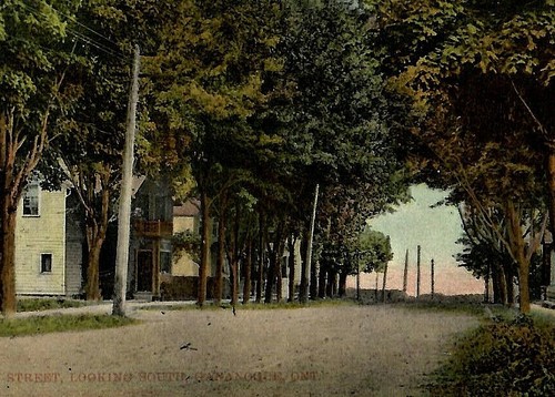 Postcard Main Street Looking South Houses Neighborhood Gananoque ...